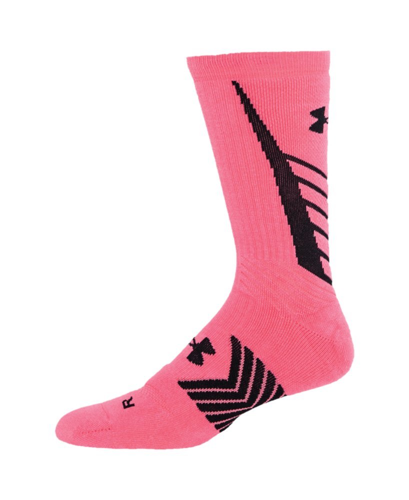 Under Armour Men's Undeniable All Sport Crew Socks (1 Pair), Cerise/Black, Large