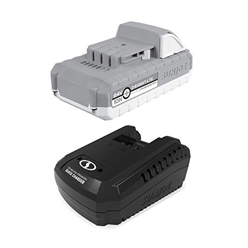 Snow Joe + Sun Joe 24V-2AMP-SK1R-P2 24-Volt IONMAX Starter Kit, W/ 2.0-Ah Battery and Quick Charger