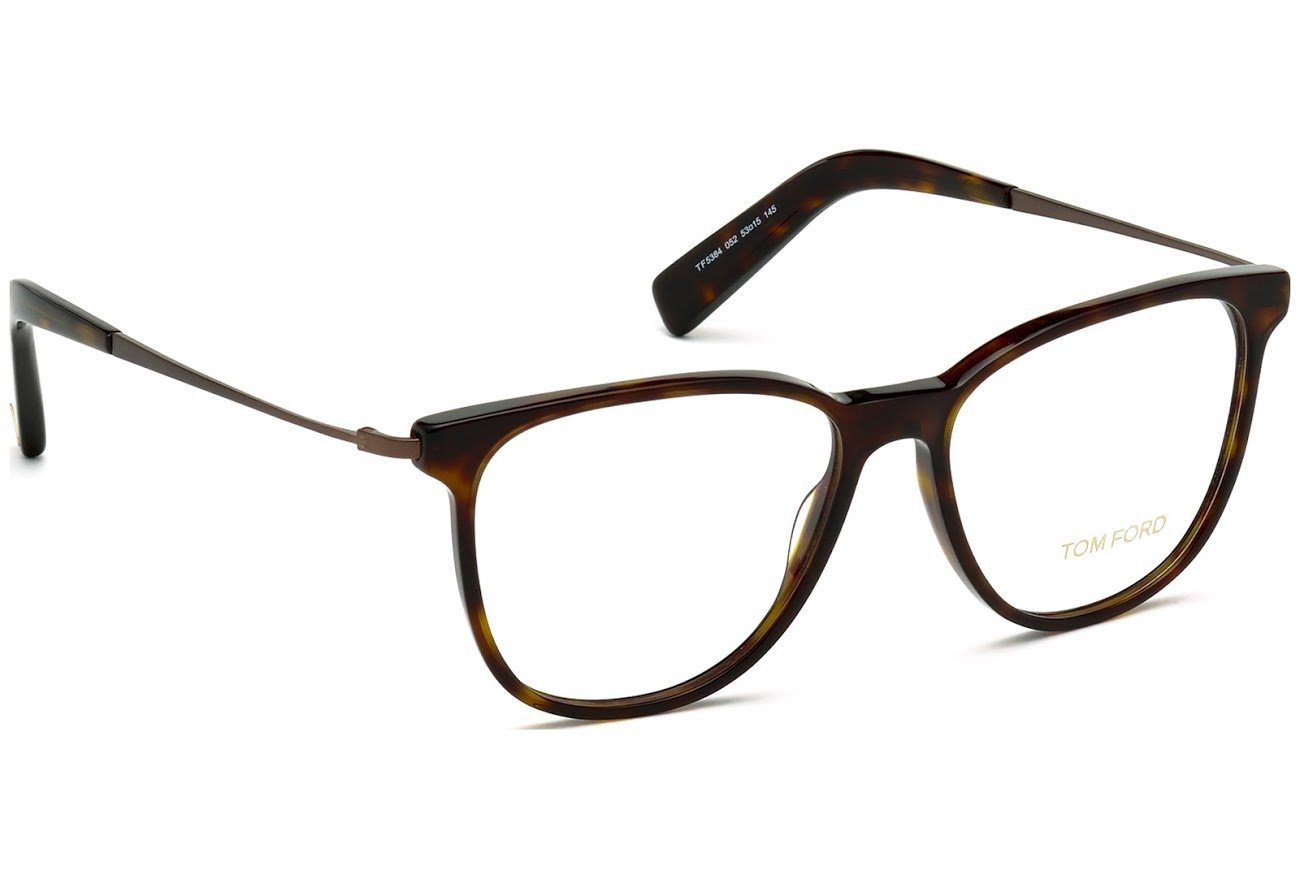 Tom Ford Oval Eyeglasses TF5384 052 Dark Havana/Brown 51mm FT5384