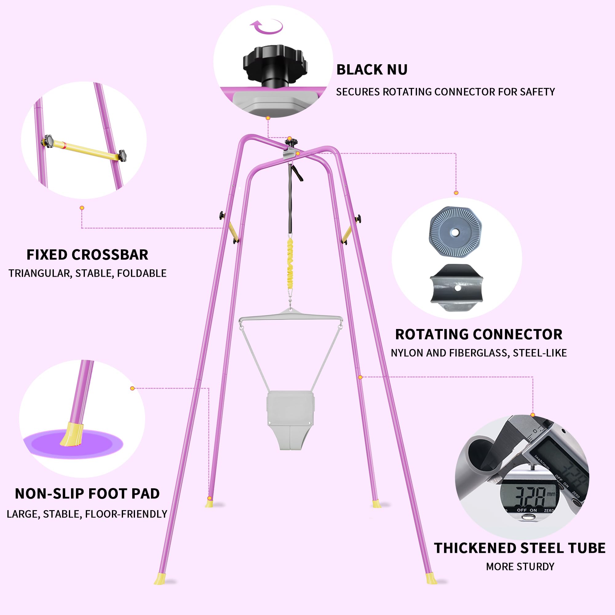 YIsintruan - The Original Baby Exerciser with Super Stand for Active Babies That Love to Jump and Have Fun (Standard, Purple)