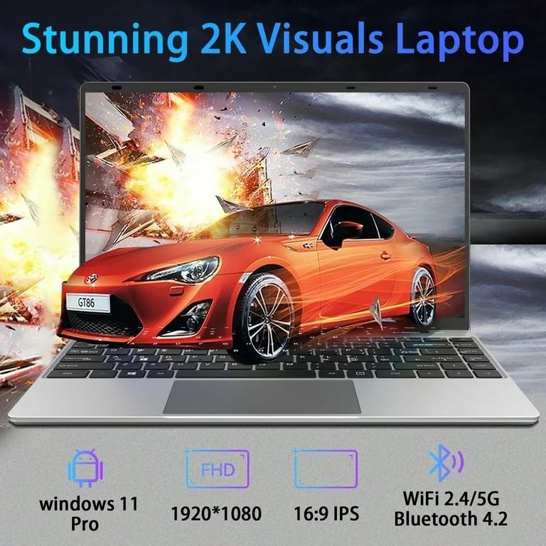 ZONKO 2 in 1 Laptop 256GB Storage Webcam, Full HD 1920x1080 Laptops
