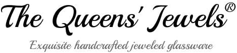 THE QUEENS' JEWELS Orange Slice Jeweled Stemmed Wine Glass, 21 oz. - Unique Gift for Women, Birthday, Cute, Fun, Not Painted, Decorated, Bling, Bedazzled, Rhinestone