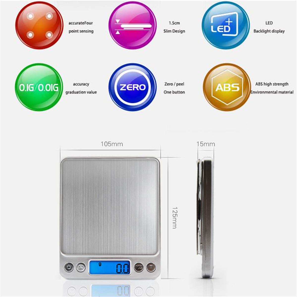 TXY 500/0.01g LCD Portable Mini Electronic Digital Scales Jewelry Pocket Scale Digital Kitchen Scale Tea Calibration Portable Medical Lab Weight Machine