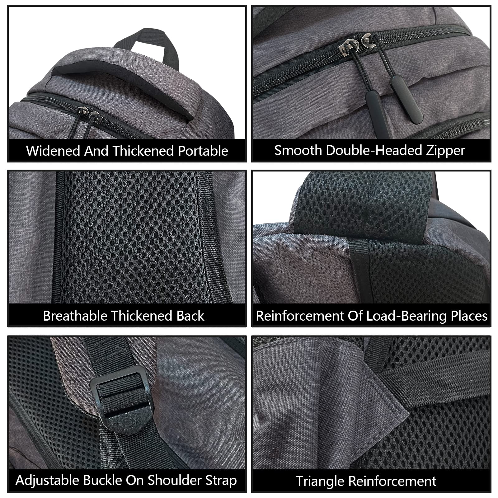 Wesoke Laptop Backpack for Men, 17.3 Inch Travel Backpacks BookBag with Laptop Compartment, Water Resistant Business Work Casual Computer Daypack with USB Charging/Headphone Port, Dark Grey