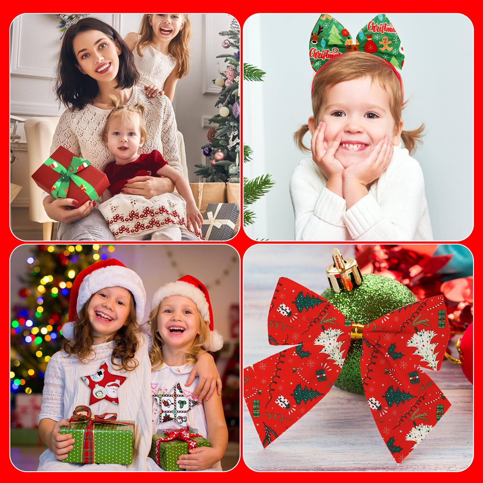 Tudomro 100 Pcs 10 x 10 Inches Winter Christmas Fabric Snowflake Snowman Fabric Square Patchwork Fabrics Santa Claus Craft Fabric Bundles Deer Candy Quilting Fabric for Xmas DIY Sewing