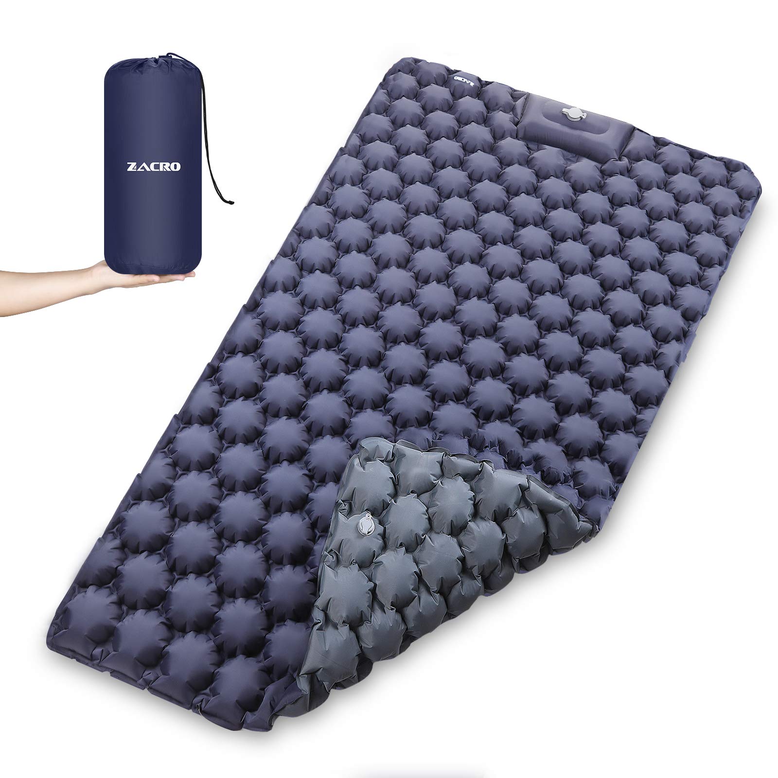 Zacro Double Camping Sleeping Pad, 2 Person Camping Sleeping Mat, Wide 47 inches Lightweight Camping Mattress, Sleeping Mat for Backpacking, Camp, Hiking, Travel.