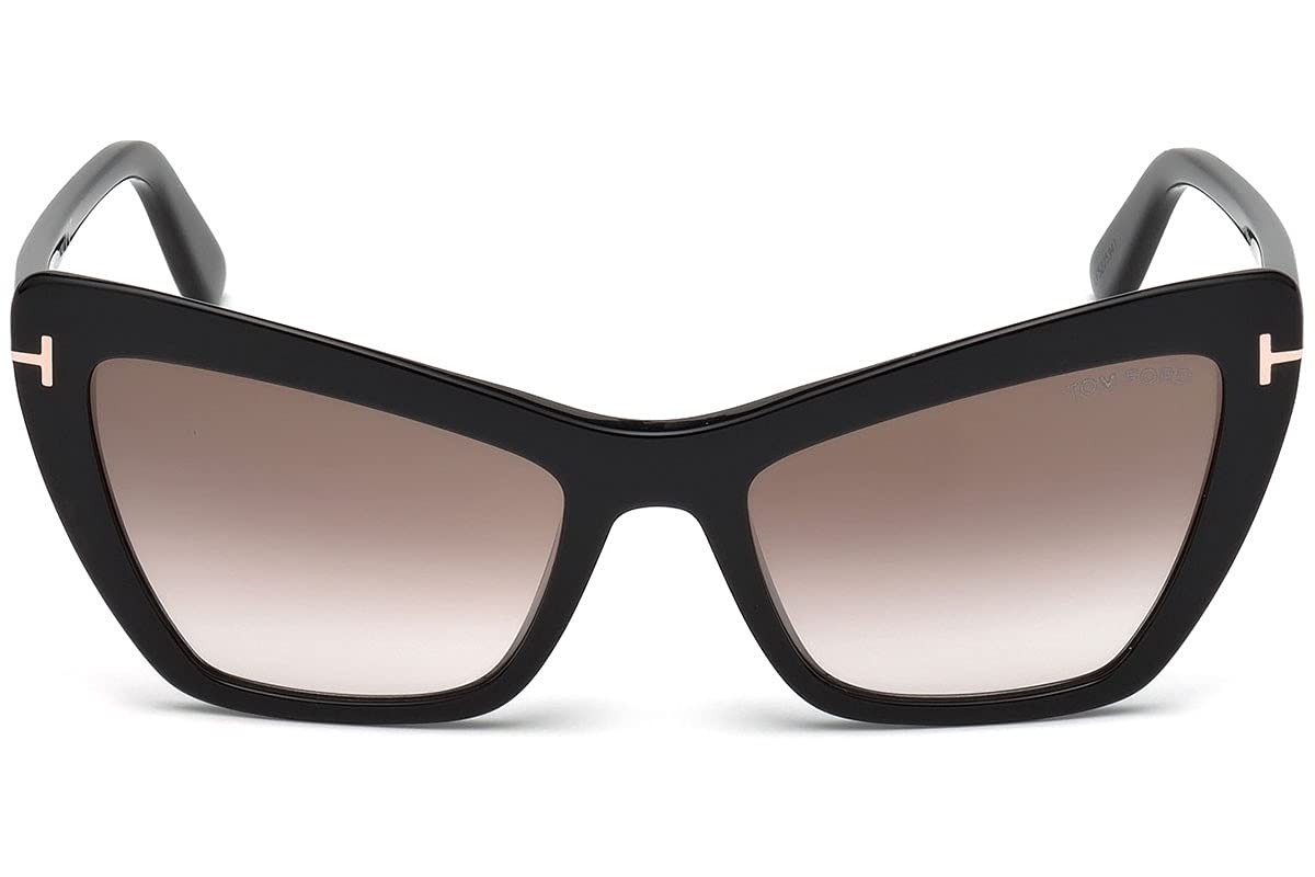 Tom Ford VALESCA Brown Mirror Cat Eye Ladies Sunglasses FT0555-01G