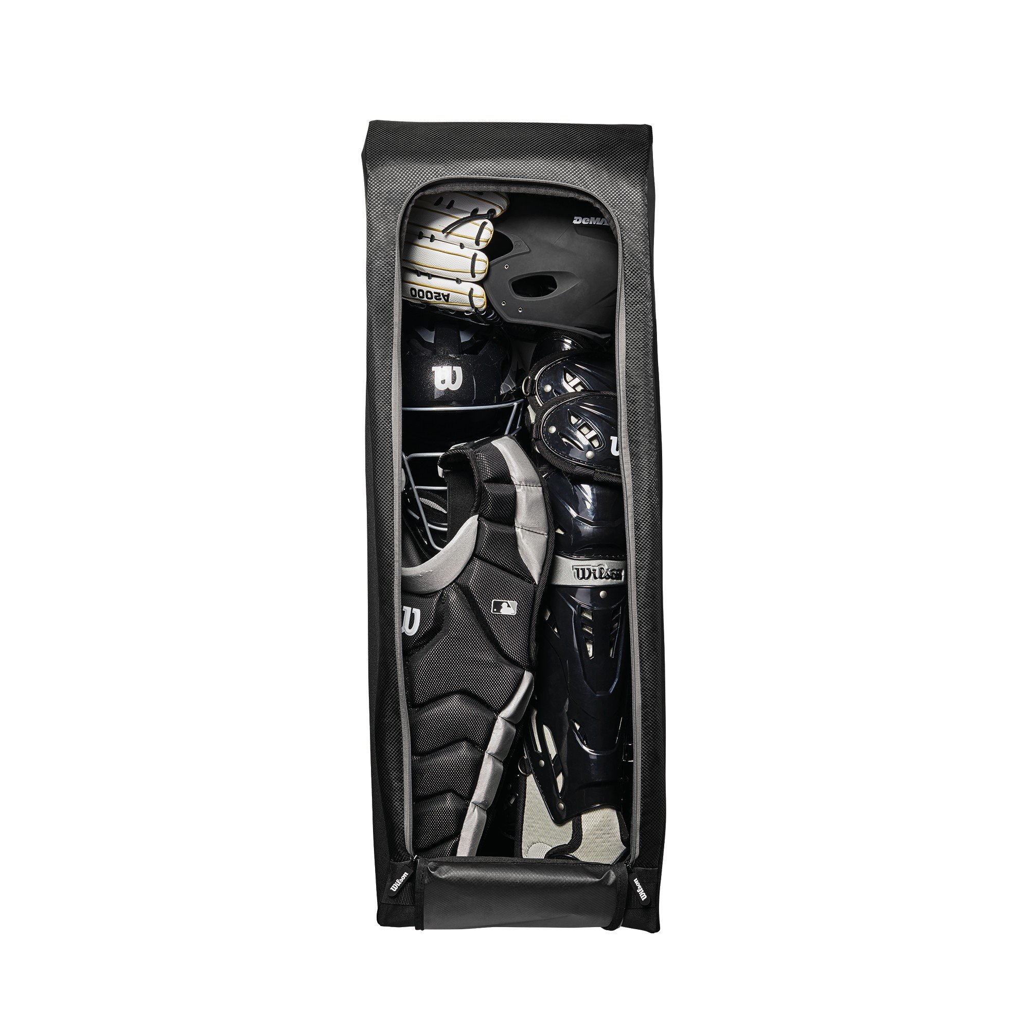 WILSON Sporting Goods Team Gear Bag on Wheels, Black , 39.5"L x 14"W x 15"H