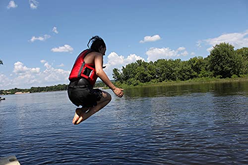 Stohlquist Fit Youth/Adult (75-125 Lbs) PFD Life Jacket Vest - Coast Guard Approved, Soft Lightweight Buoyancy Foam, Fully Adjustable, Buckle for Extra Security | Red & Gray