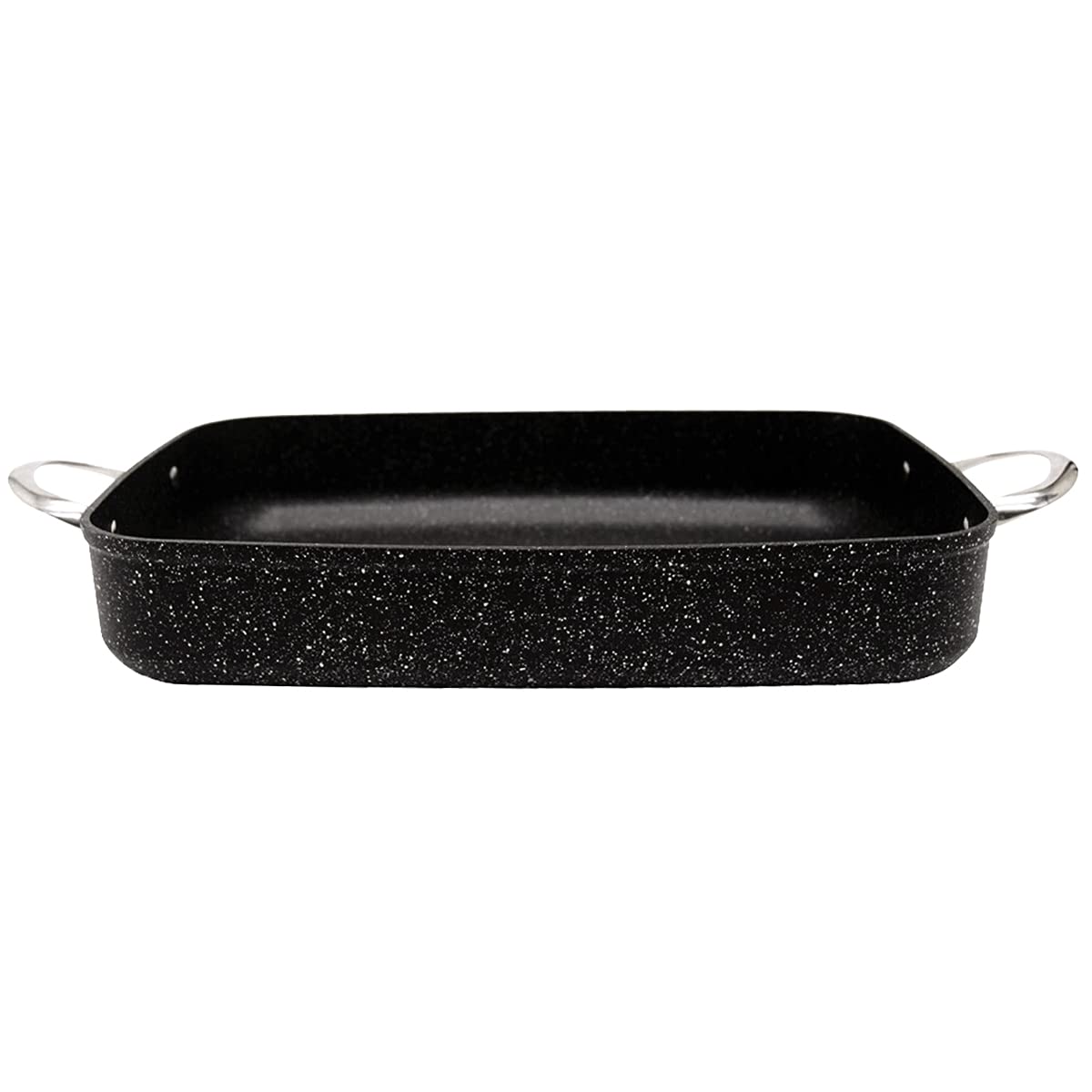 THE ROCK by Starfrit Oven Dish with Stainless Steel Handles, 10" x 13" x 2.5" Oblong, Black