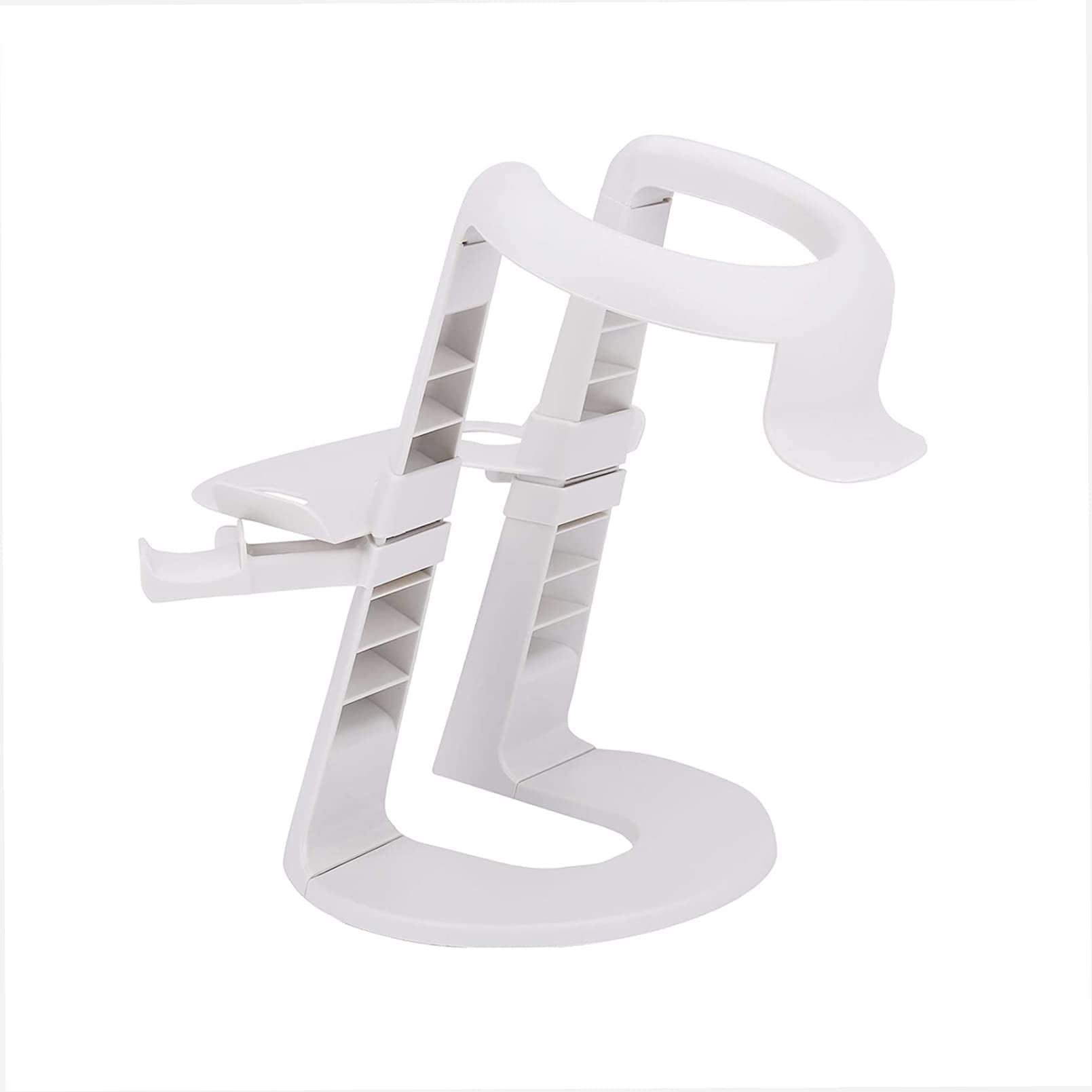 YoHuaMe IDooSo VR Stand, Headset and Controller Holder Display Station for Oculus Quest 2, Quest 1, Rift, Rift S, Valve Index, HP Reverb G2 Headset and Touch Controllers (White)