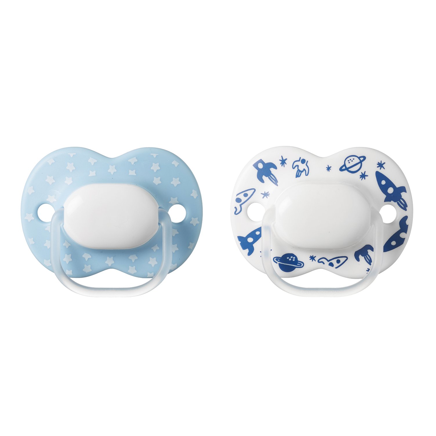 Tommee Tippee Little London Pacifiers, Symmetrical Design, BPA-Free Silicone Binkies, 0-6m, 2-Count