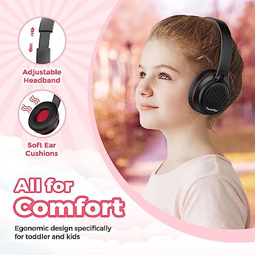 TuneFlux Kids Headphones, Design for boys and girls-Black