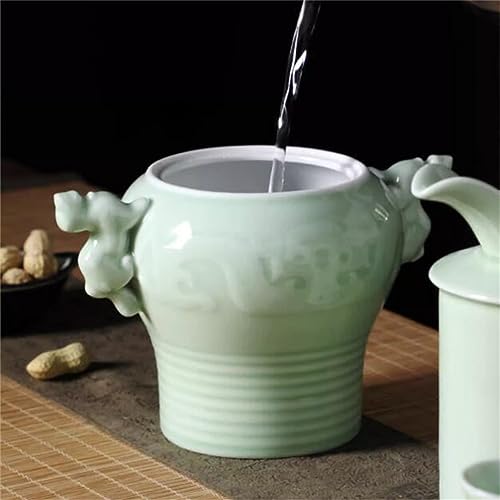 ZLXDP Ancient Wind Wine Glass Ceramic Wine Set White Wine Yellow Wine Pot Small Wine Cup Household Wine Distributor