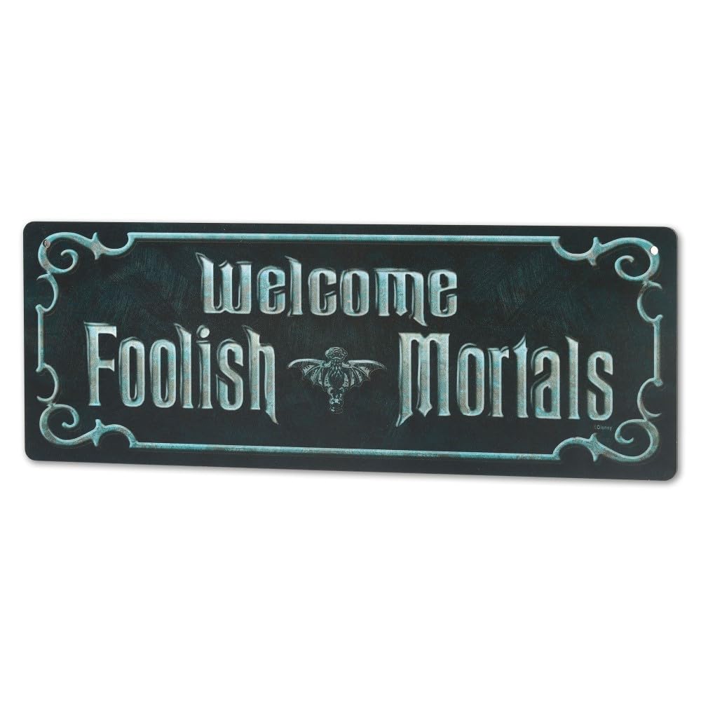 Spirit Halloween Disney's The Haunted Mansion Foolish Mortals Sign | Officially Licensed | Halloween Décor