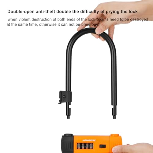 U-Lock, Heavy Duty Combination U Lock Paddle Lock, U Lock with 4-Digit Resettable, Heavy Duty Anti-Theft Bicycle U Lock Secure Your, Scooter, Electric and More Ideal for Road Moun