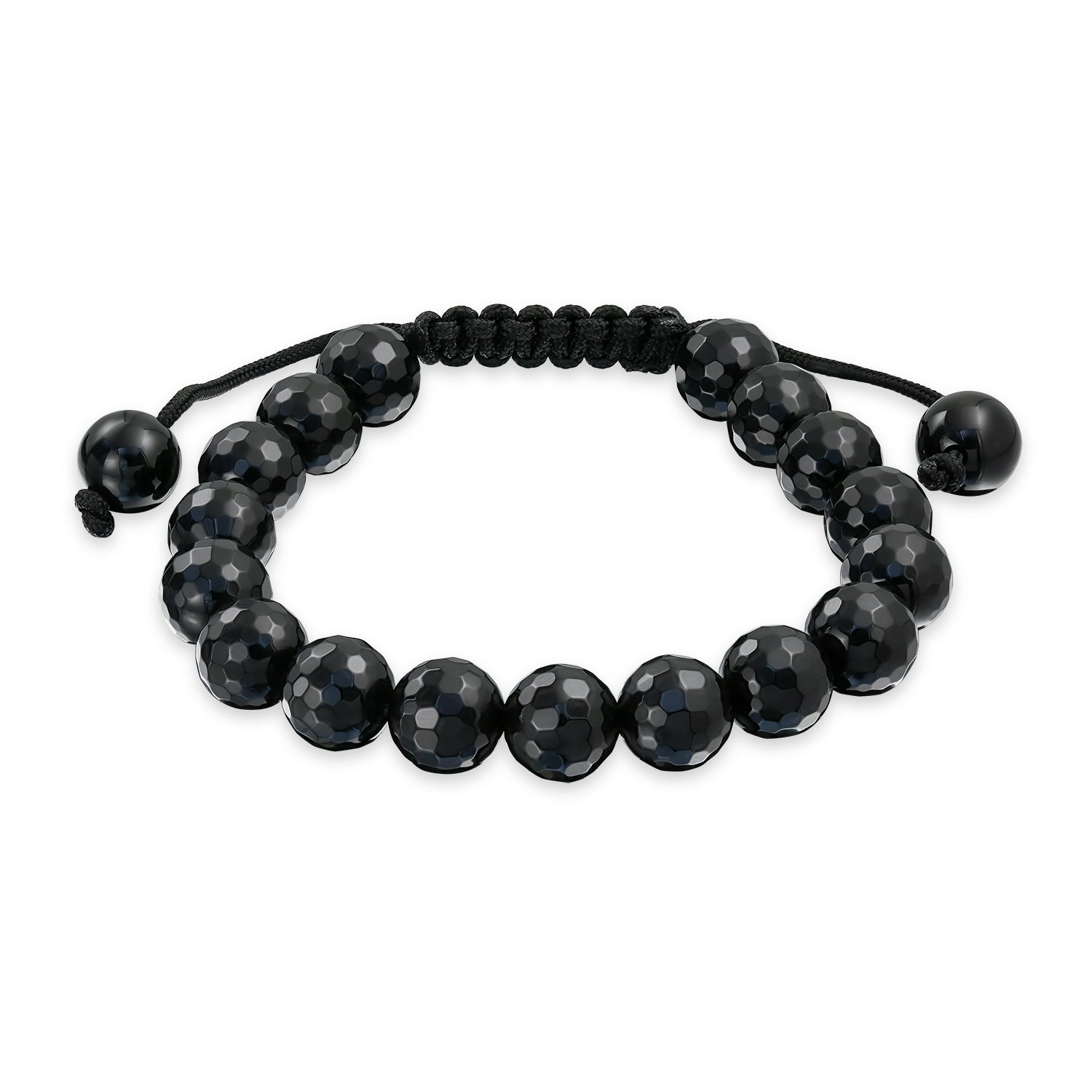 Unisex Gemstone Blue Turquoise Shamballa Inspired Stackable 10MM Bead Bracelet Western Jewelry For Women Men Black Cord String Adjustable