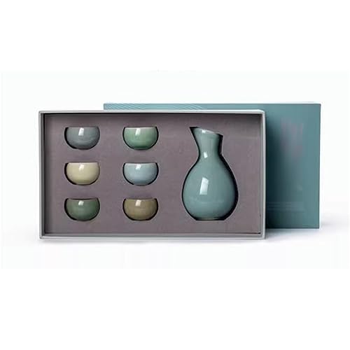 ZLXDP Ceramic White Wine Glass Wine Pot A Cup Wine Cup High-grade Household Wine Distributor Wine Set