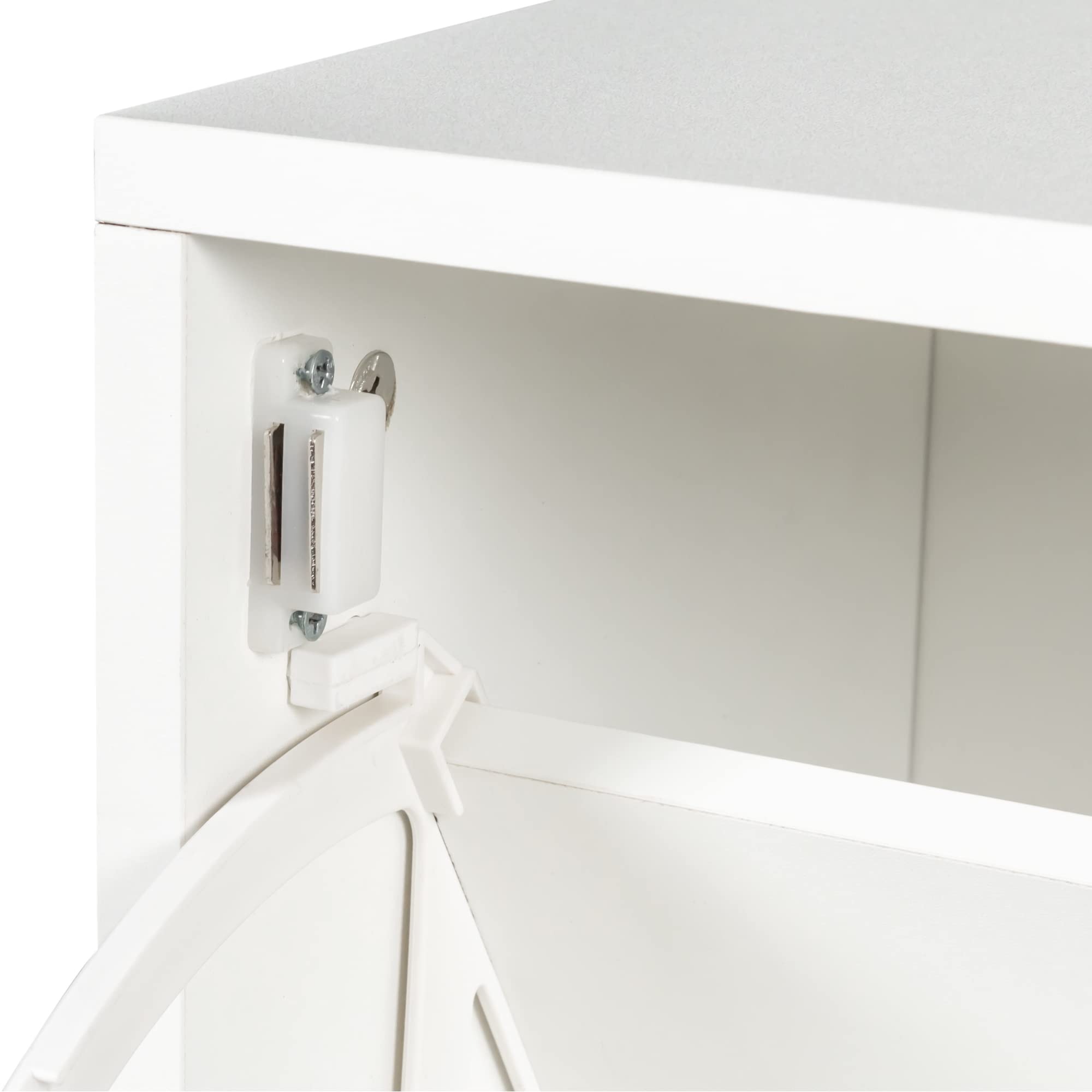 UFINEGO Shoe Organizer Cabinet Shoe Cabinet with Mirror Doors 2-Tiers Shoe Storage Cabinet with Mirror Doors Say Goodbye to Messy Floors and Hello to Tidy Spaces with Shoe Storage Solution