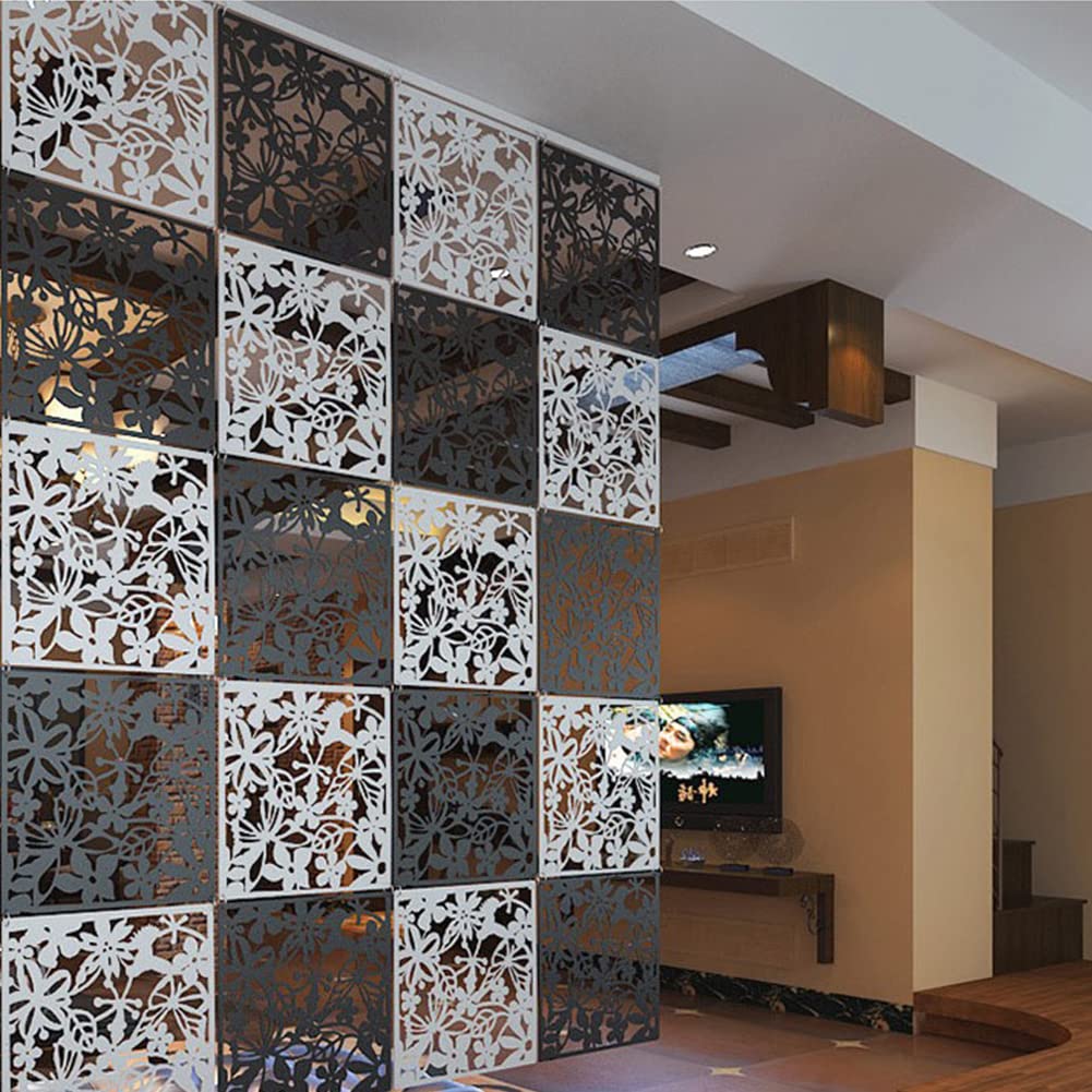 YIZUNNU Hanging Room Divider Made of PVC Panels Screen, Room Divider for Decorating Living Room, Dining Room, Sitting Room, Office, Restaurant Decoration(White, 12 pcs)