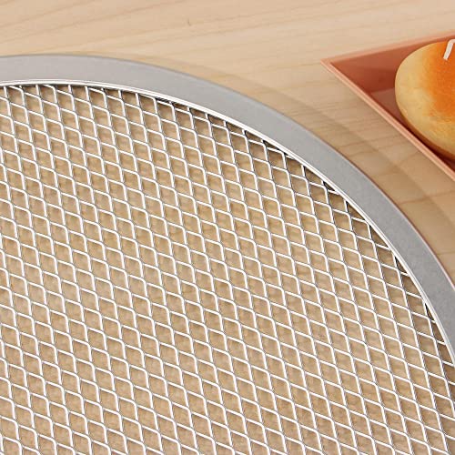 ZIIVARD Pizza Screen Gadgets Seamless Aluminum Pizza Tray Thickened Flat Mesh Commercial Grade Pizza Pan Kitchen Tool Bakeware (12 inch)