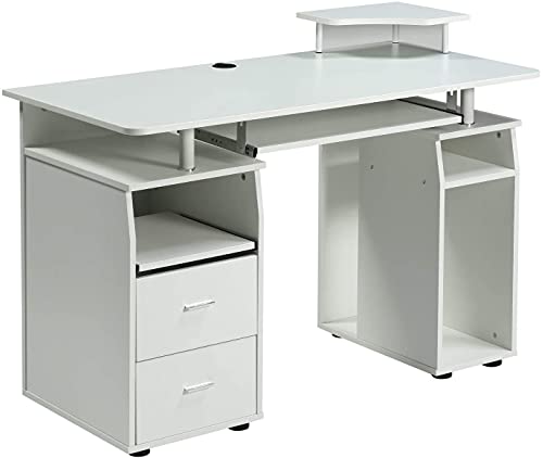Yliping Classic Design, Computer Desk, Wooden Place Office Desk, 47"x 21"x 33" Computer Desk with Drawer and Keyboard Tray Desk Home Computer