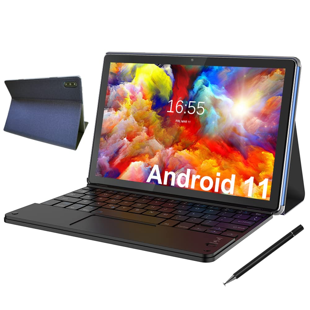 ZONMAI Tablet 10 Inch Android 10 5G WiFi, 2 in 1 Tablets with 1.6GHz Quad-Core Processor, 4GB RAM 64GB ROM, 10.1'' 1280x800 IPS HD Display, 8MP Camera, Bluetooth Keyboard Tablet PC