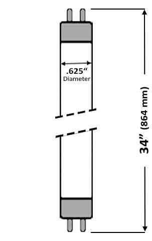 Sterl Lighting F39T5/865/HO Linear Fluorescent Light Bulb, 8 Pack 110/220V 39W 34 Inch 3100Lm, G5 Bi-Pin Base Daylight 6500K