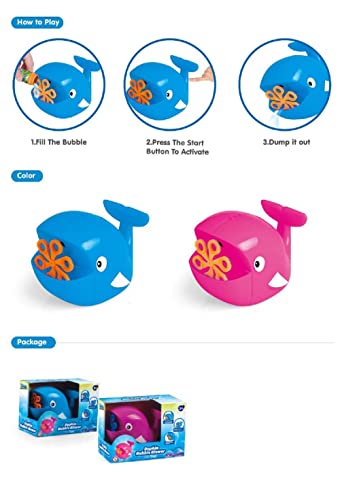 Wanna Bubbles Dolphine Bubble Machines | Animal Bubble Blower | Battery Operated Bubble Toy | (Dolphin, Pink)