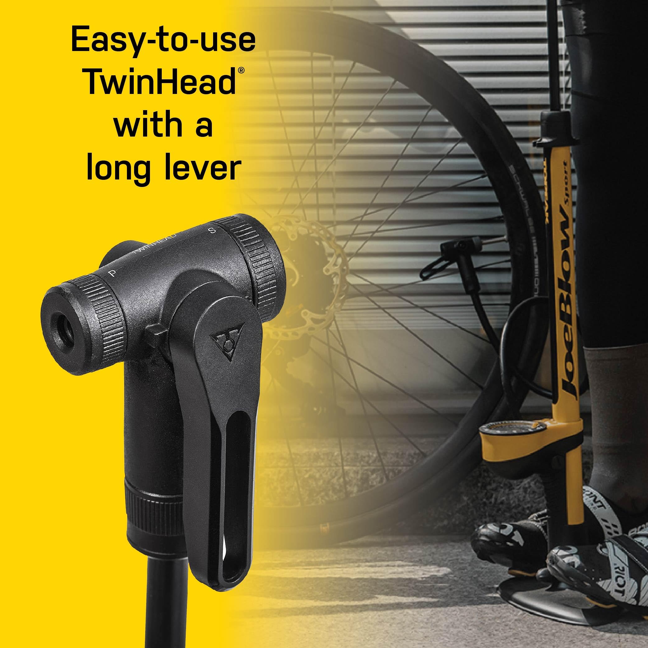 Topeak Joe Blow Sport III High Pressure Floor Pump,Yellow