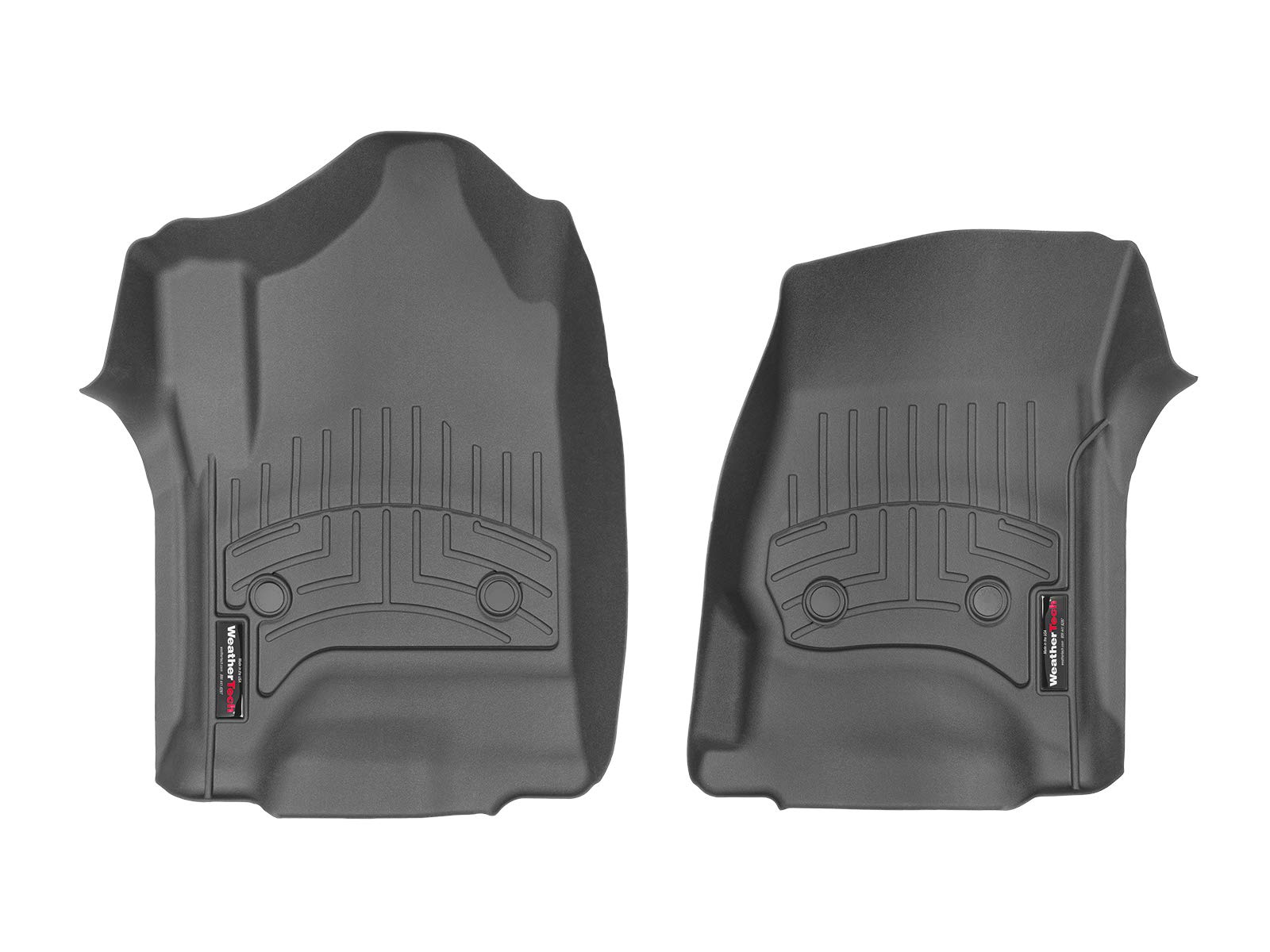 WeatherTech Custom Fit FloorLiners for Escalade, Silverado 1500, Silverado 2500HD/3500HD, Silverado LD 1500, Suburban, Tahoe - 1st Row (446071), Black