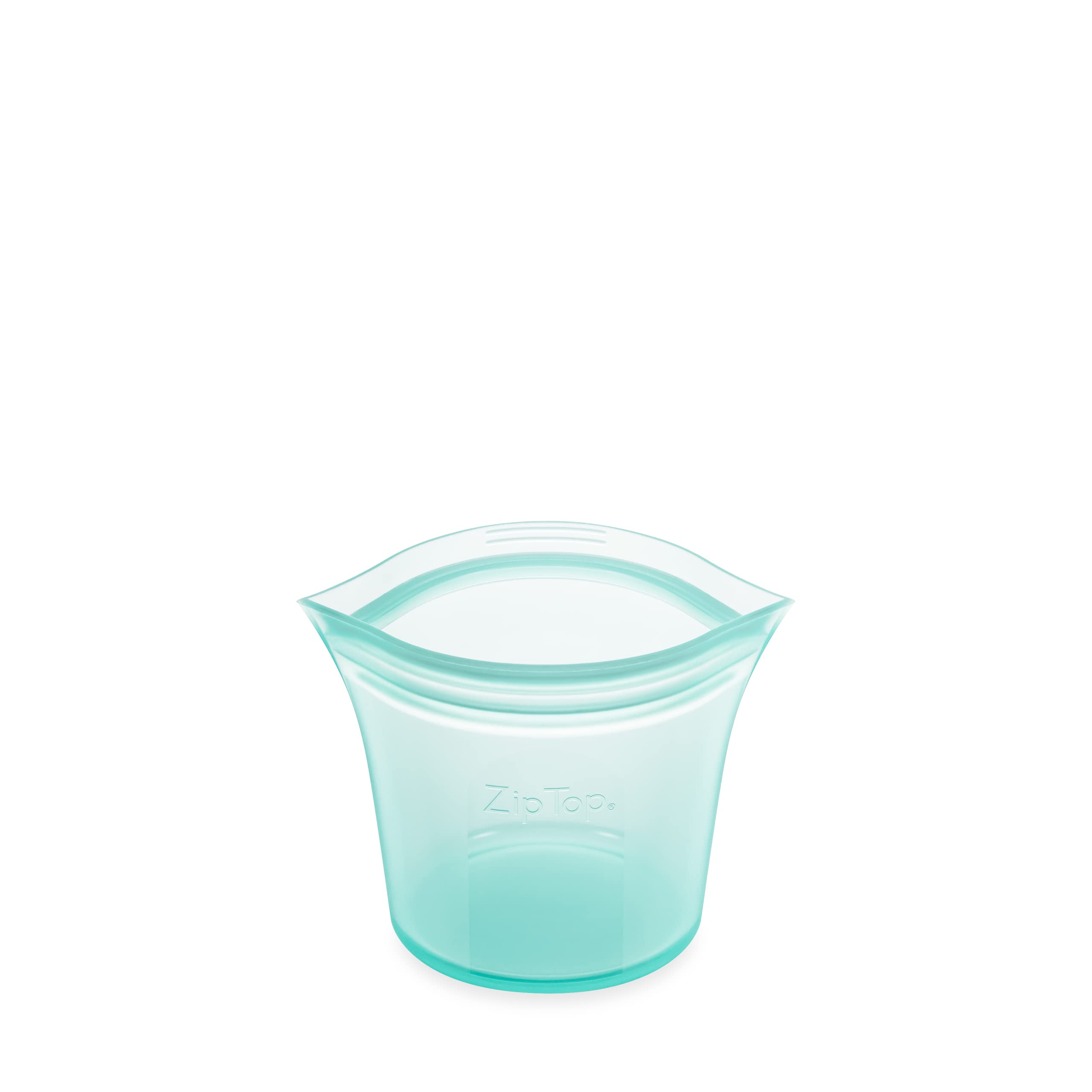 Zip Top Reusable Food Storage Bags | Short Cup [Teal] | Silicone Meal Prep Container | Microwave, Dishwasher and Freezer Safe | Made in the USA