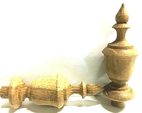 Sittikatechai 1Pc Unfinished Wooden finials for Clock Home Office Furniture Decor