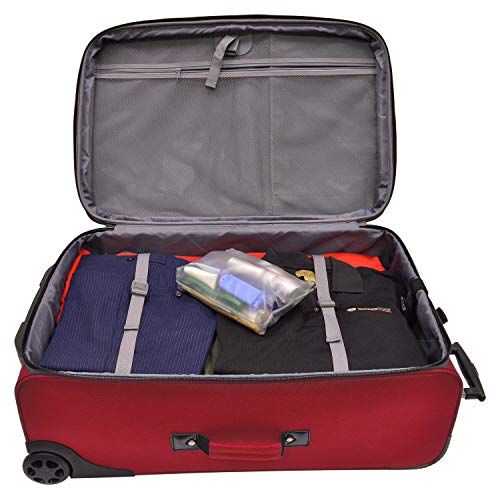 Traveler's Choice Conventional II Expandable Rugged Rollaboard Luggage, Red, Carry-on 21-Inch