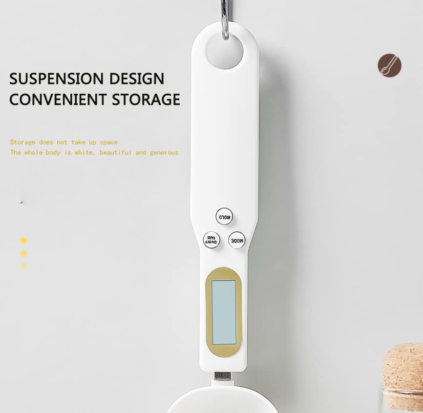 Spoon Scale,Electronic Food Scale 500g/0.1g Digital Measuring Spoon Weighing for Gram & OZ Digital Kitchen Scale with Handle Grip and Spout for Coffee Power Pills Tea Flour Oil Baking