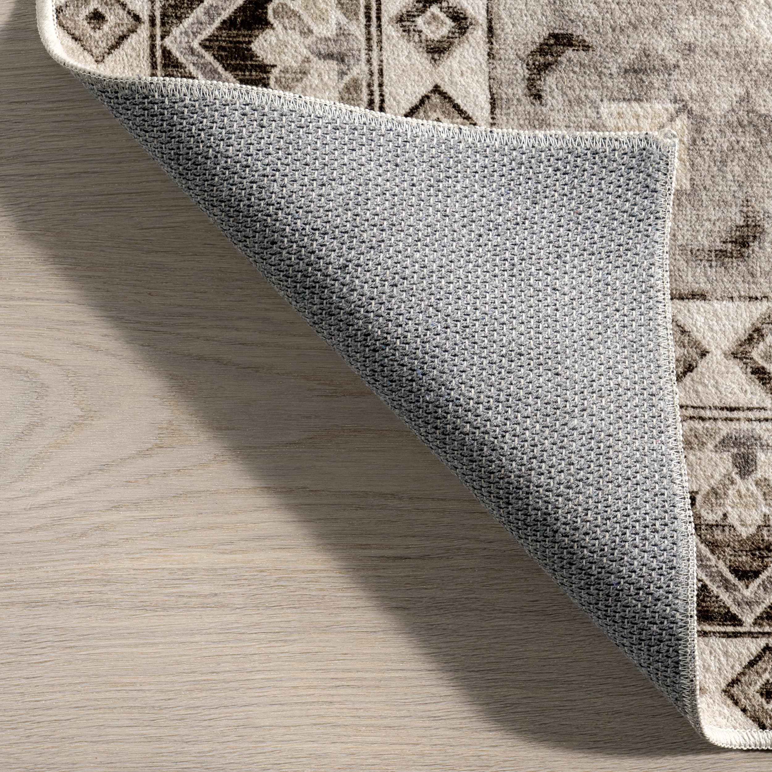 Rugs USA x Lauren Liess Clovebud Geometric Machine Washable Area Rug, 9x12, Beige