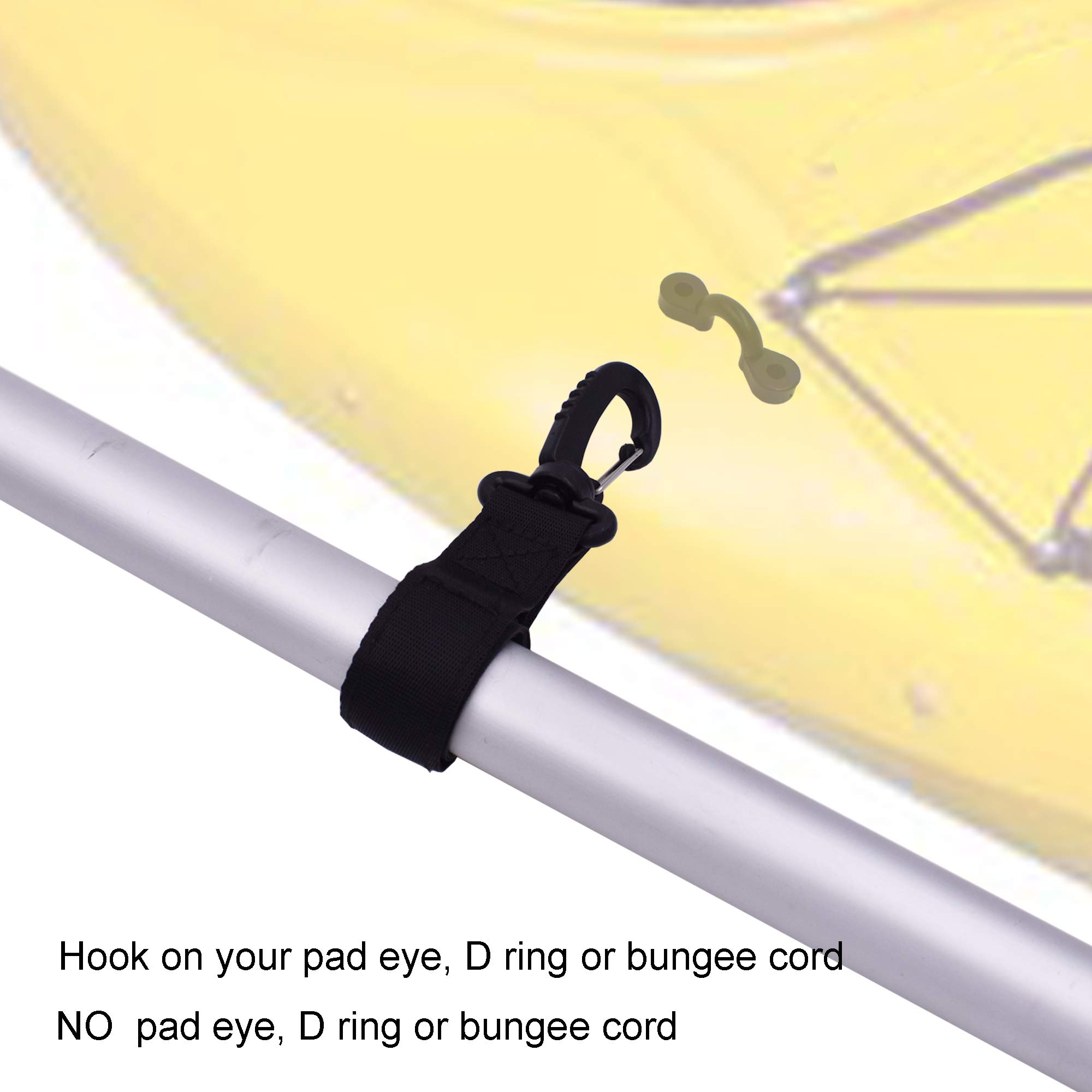 YYST Kayak Paddle Holder Kayak Paddle Clip Kayak Paddle Storage Clip - Attached to Your Pad Eye OR D Rings - Hold Two Paddles - No Paddles Included