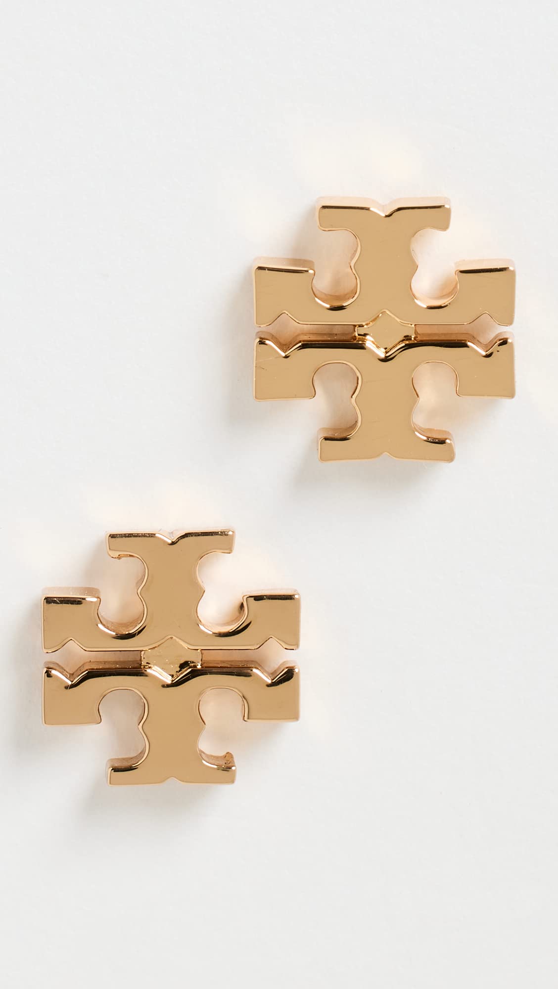 Tory Burch Women's Logo Stud Earrings, Shiny Gold, One Size