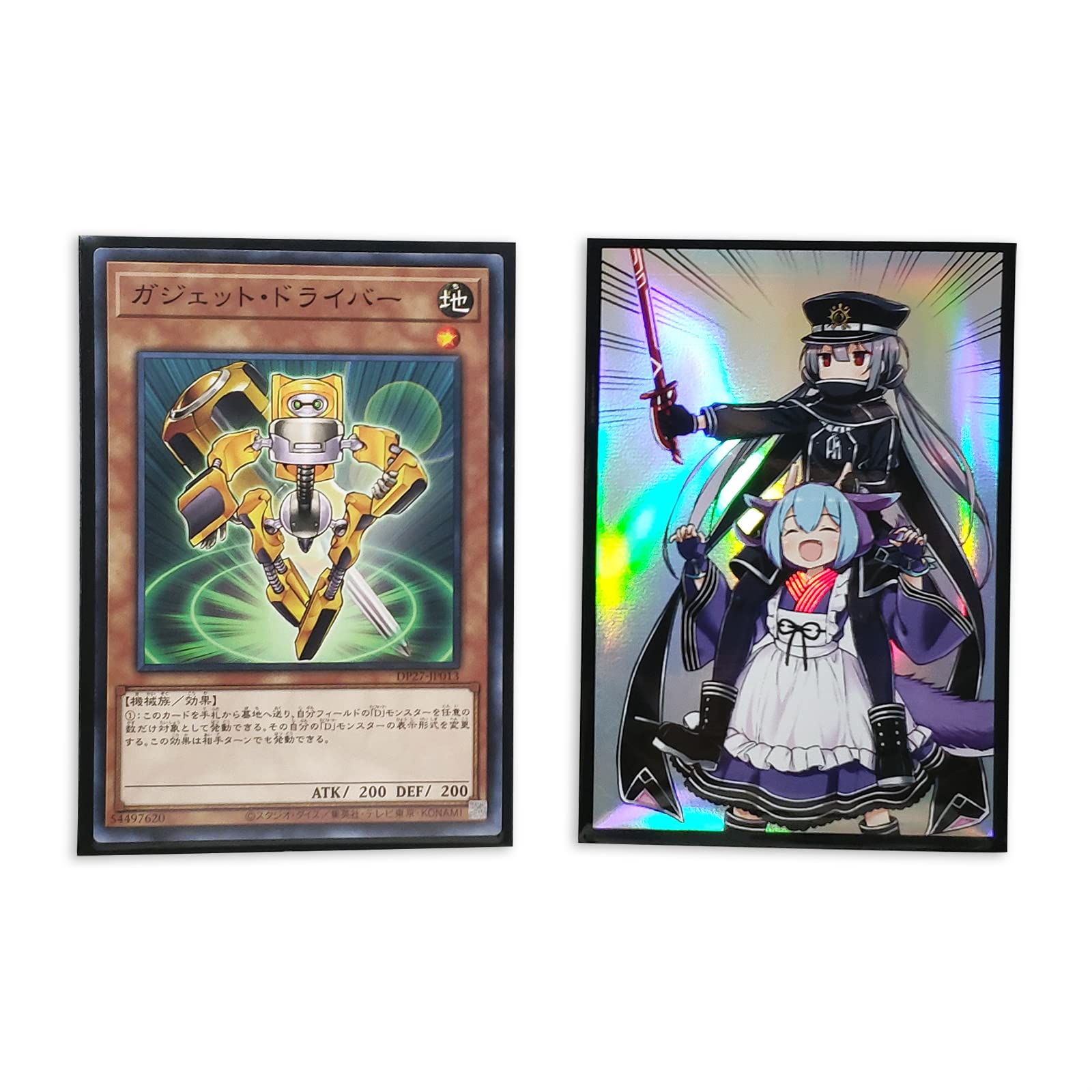 Time Walker 50ct Holographic Flashing (Sky Striker Ace Roze Dragonmaid) Top Loading Trading Card Sleeves Deck Protector for YuGiOh/Japanese Sized Cards 63x90mm (3)