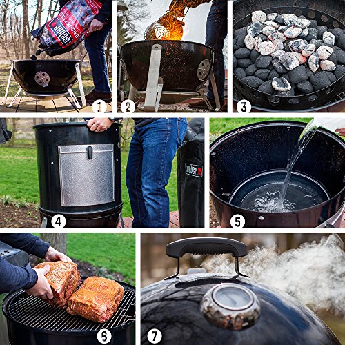 Weber 22-inch Smokey Mountain Cooker, Charcoal Smoker,Black