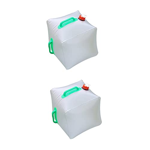 Unomor 2pcs 5 gallon water container water jug portable water kettle 20L water carrier bag water containers 5 gallon collapsible gallon water container clear kettle camping water storage