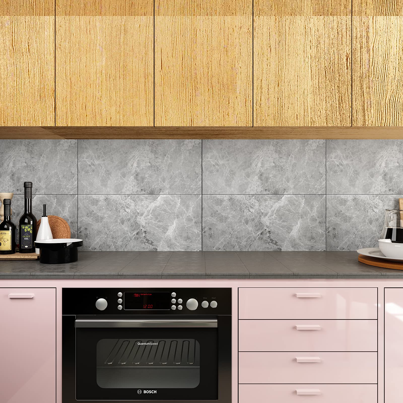 VEELIKE Dark Grey Marble Peel and Stick Floor Tile 12"x24" Waterproof Vinyl Flooring Tiles Self Adhesive Removable Stick on Tiles Stickers Flooring for Bathroom Kitchen Bedroom Garage Decor 24 Pack