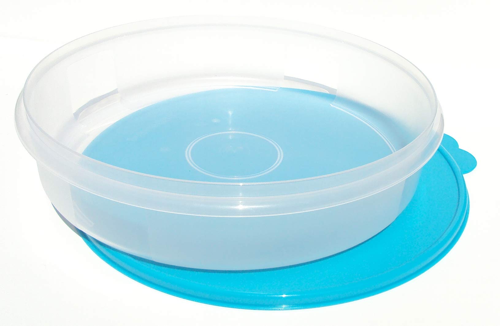 Tupperware 12" Pie Round Keeper Cake Taker Aqua Blue