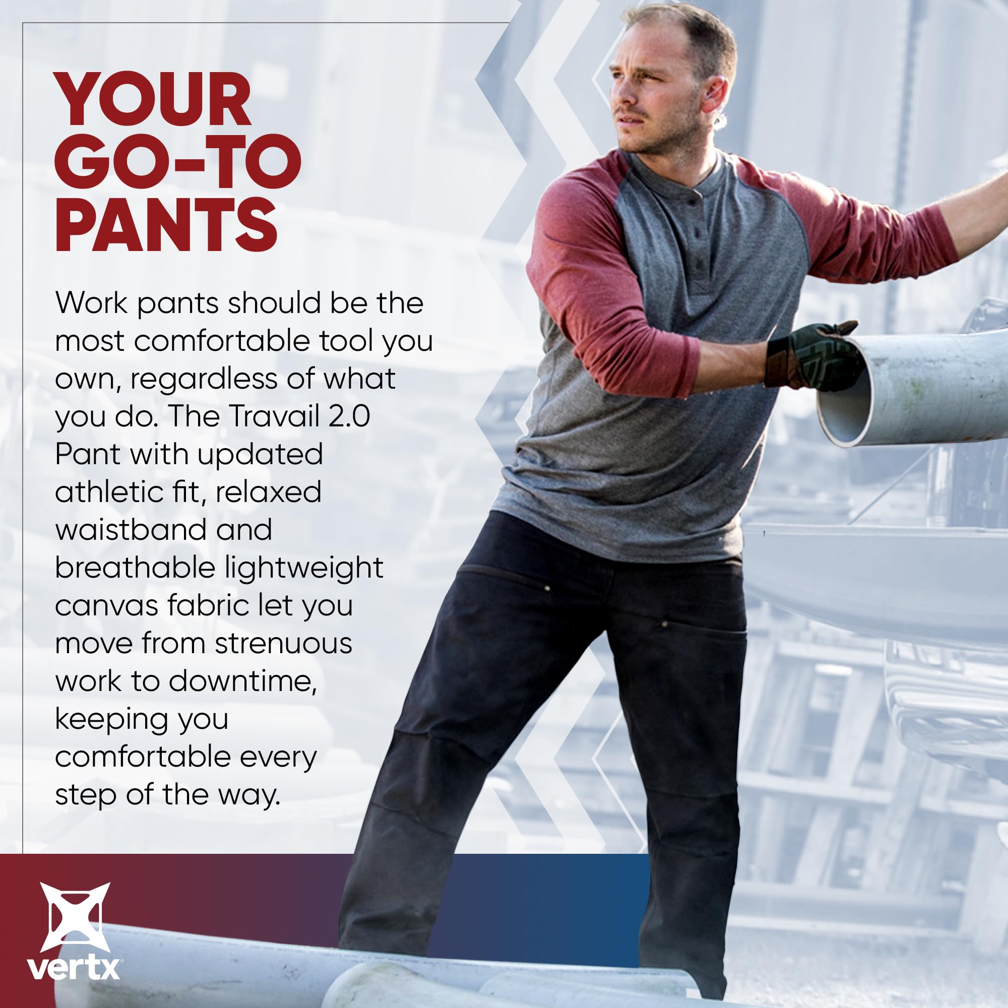 Vertx Travail 2.0 Men's Tactical Work Pants Utility with Pockets Lightweight Canvas, Tobacco, 34X30