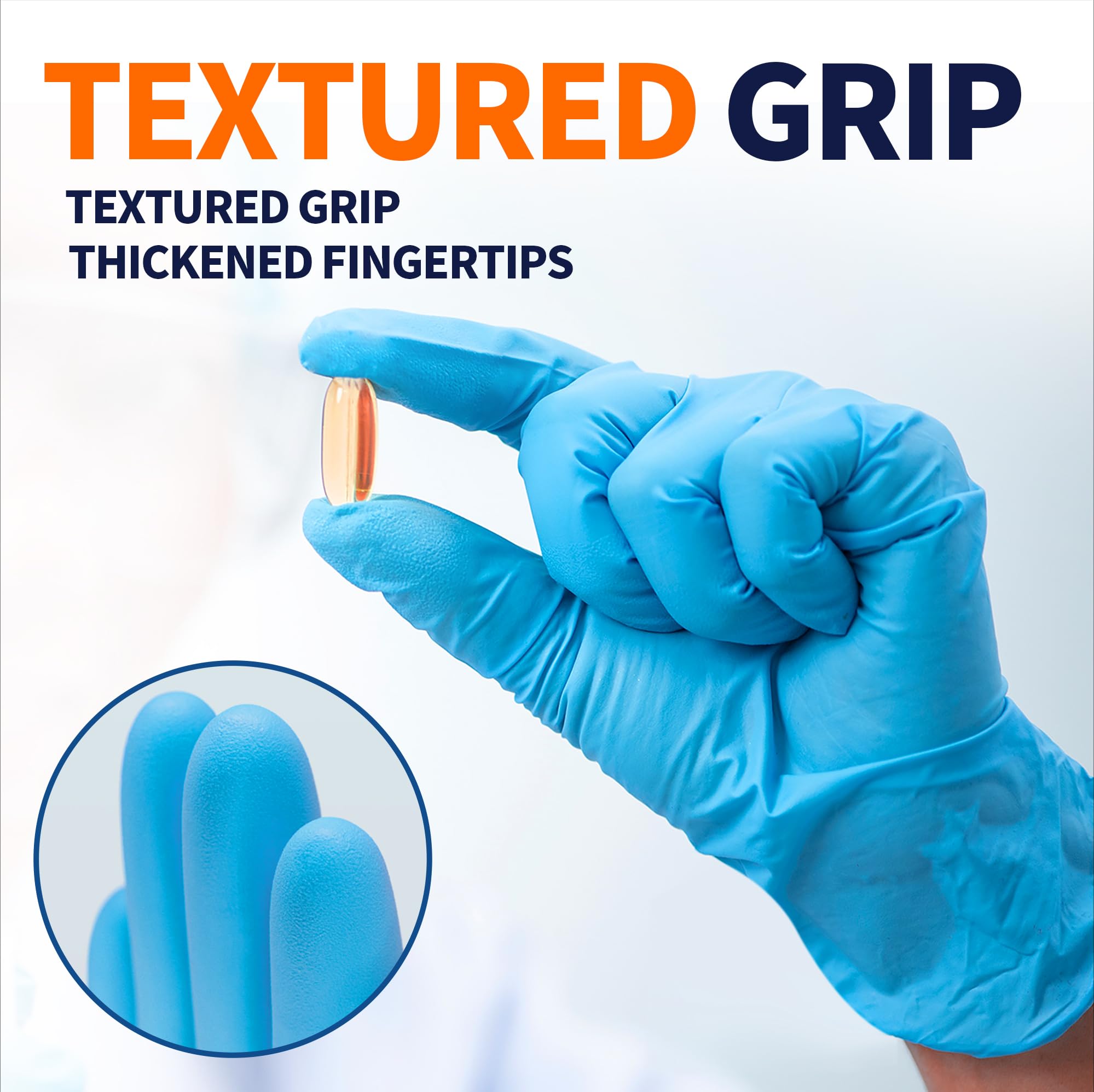 Supmedic Nitrile Exam Glove, 3.5 mil Disposable Medical Gloves Powder-Free Latex-Free, Box of 100 pcs (Blue) (Medium)