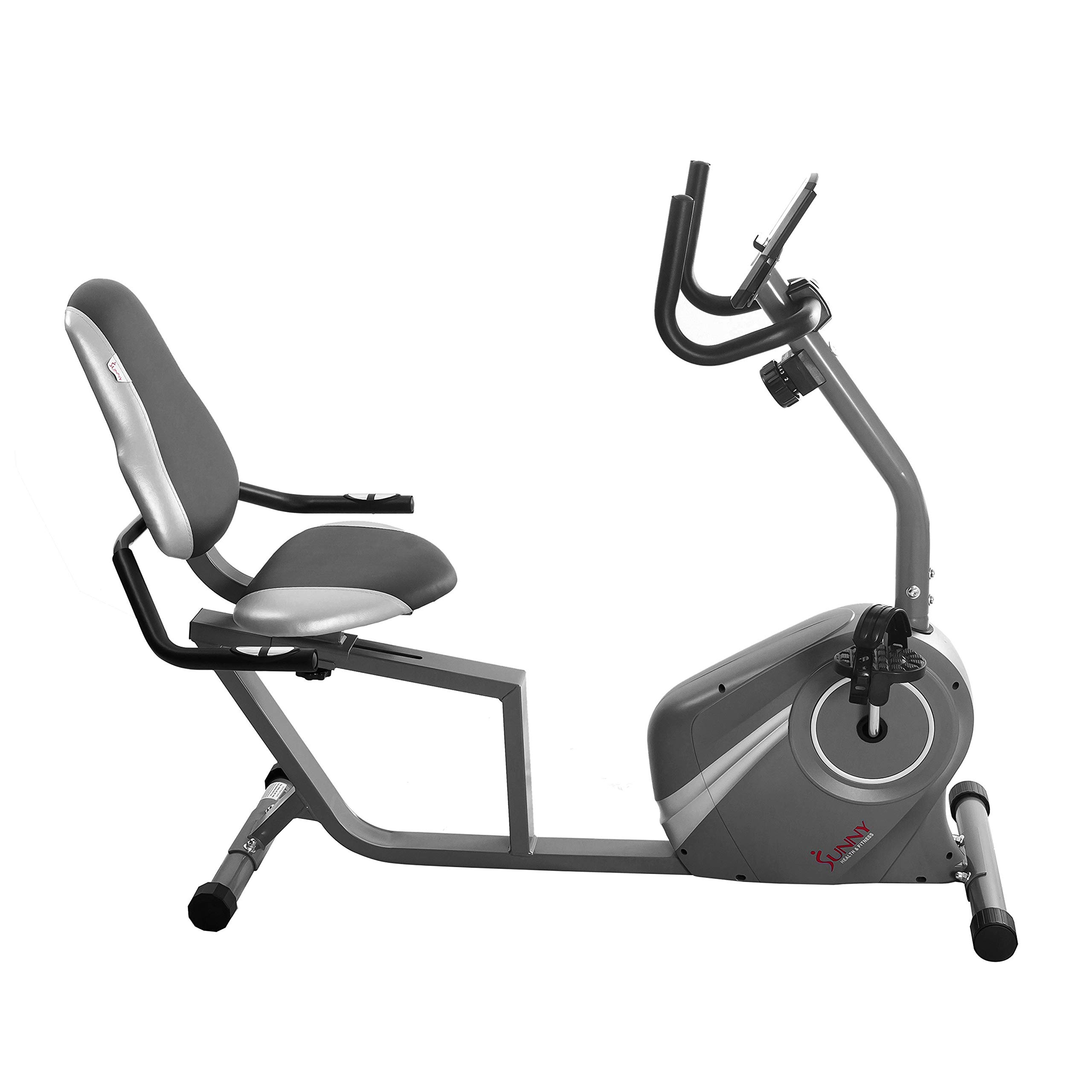 Sunny Health & Fitness Recumbent Bike - SF-RB4876, silver
