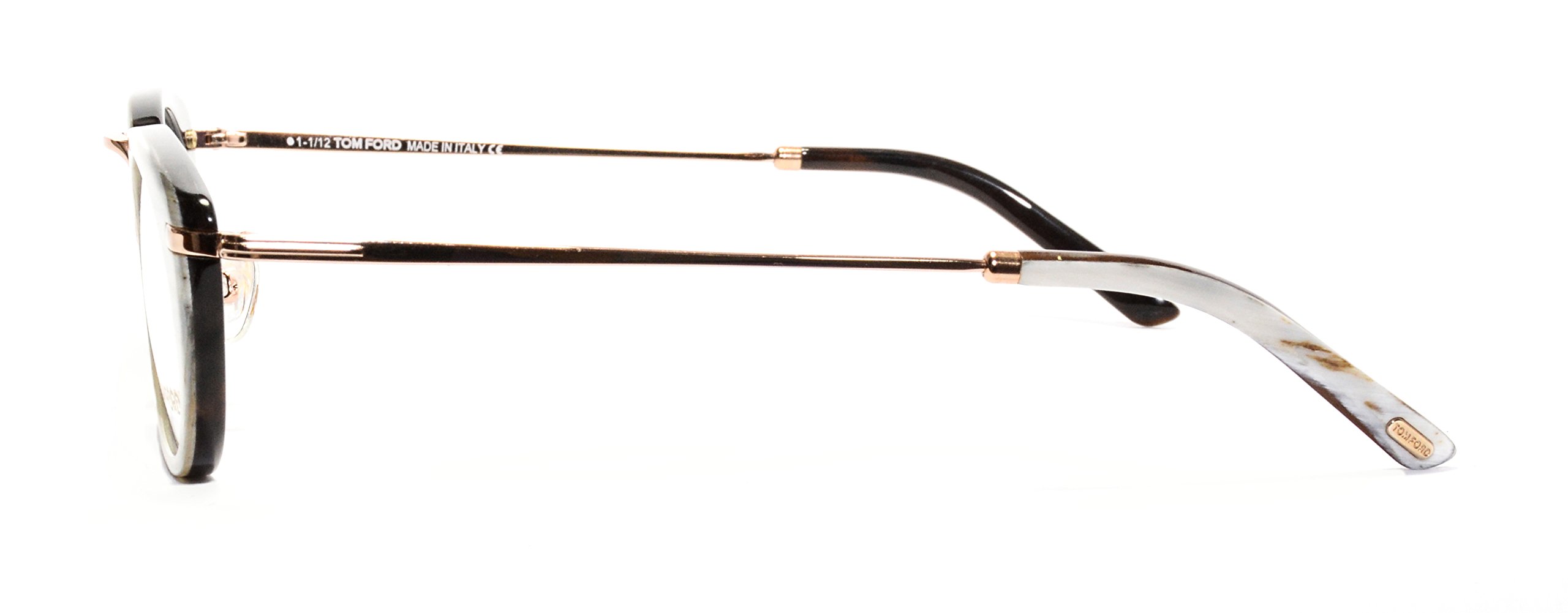 Tom Ford Oval Eyeglasses TF5257 028 Size: 50mm Ivory Buffalo Horn/Gold Plated 5257