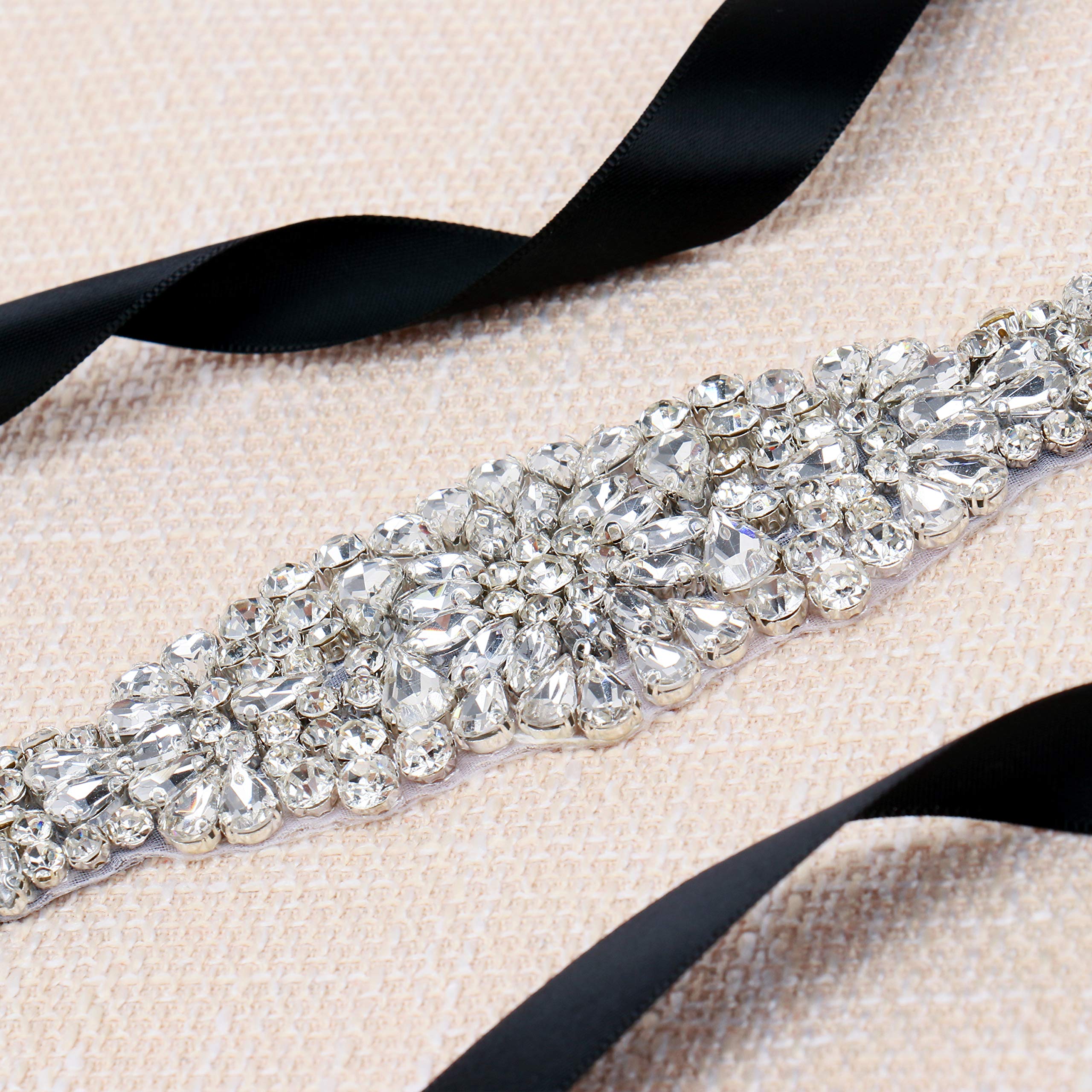 Tendaisy Wedding Belt Women's Rhinestone Wedding Sash Belt Crystal Sashes Bridal Belts for Bridal Gowns Royal Blue