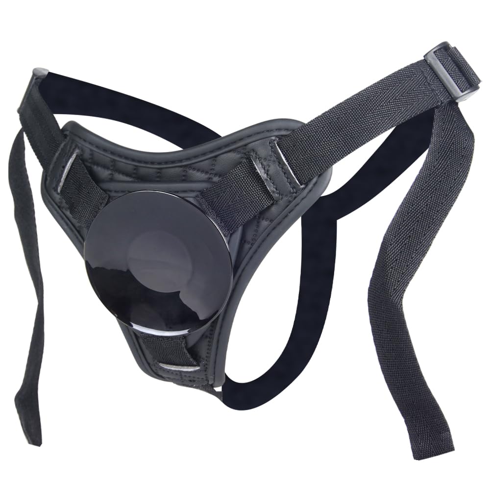 Strap On Dildo Strap Adjustable Universal Women Lesbian Sex Toy, PU Suction Cup Wear Leather Pants for Couple, O-Ring Strapon Compatible Seat Belt Harness Sexual Stuff Pegging Toys up 63" Waist