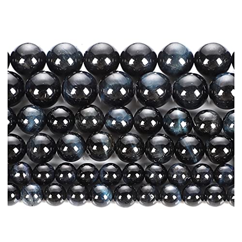 YU Natural Stone Beads Navy Tiger Eye Stone Loose Beads for Jewelry Making Needlework DIY Bracelet Strand 4-12 MM T715 (Color : H7202, Item Diameter : 4mm About 92 pcs)